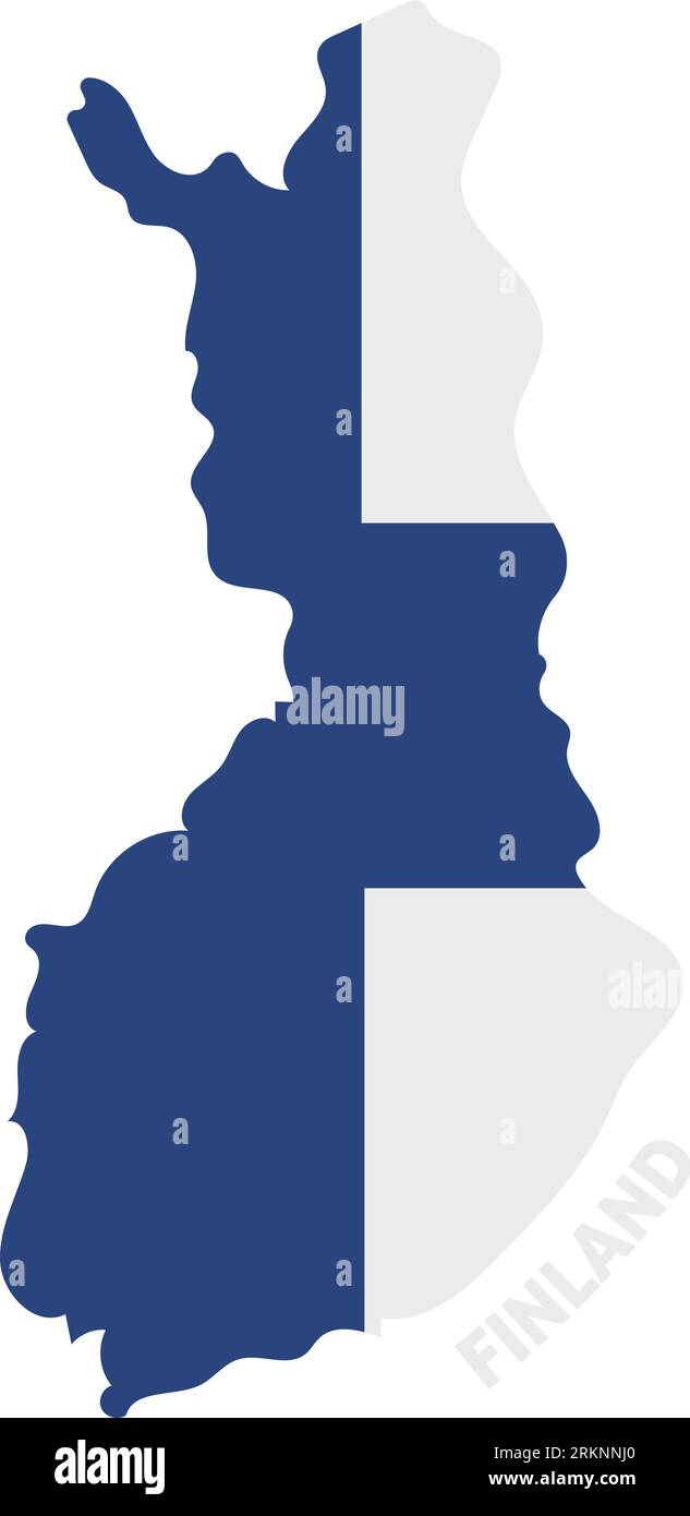 Isolated colored map of Finland with its flag Vector Stock Vector Image ...