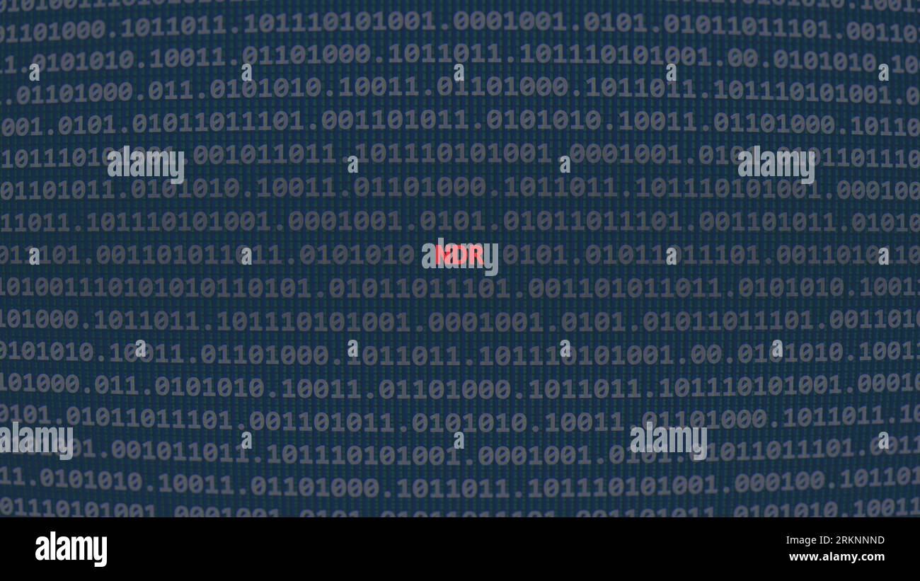 Cyber Attack Ndr Vulnerability Text In Binary System Ascii Art Style Network Detection And 0055