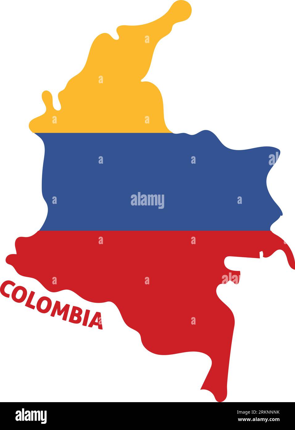 Isolated colored map of Colombia with its flag Vector Stock Vector ...