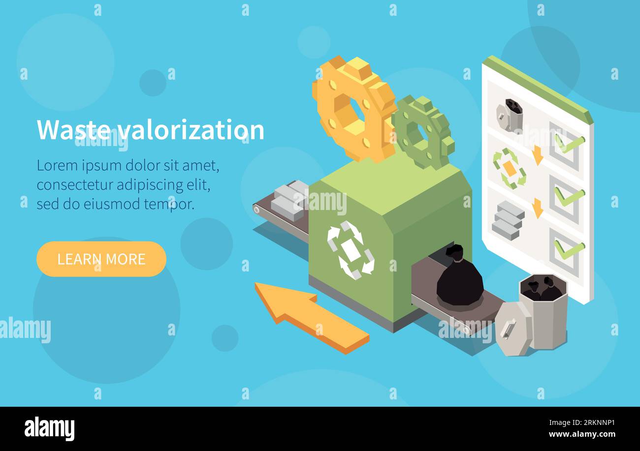 Sustainable manufacturing isometric web banner demonstrating ...