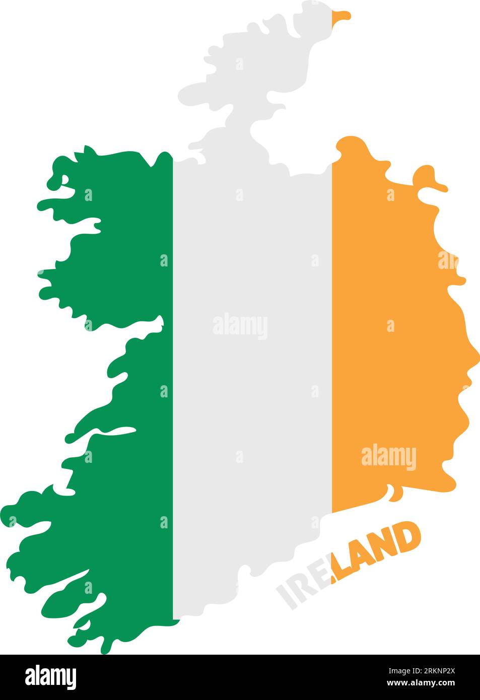 Isolated colored map of Ireland with its flag Vector Stock Vector Image ...