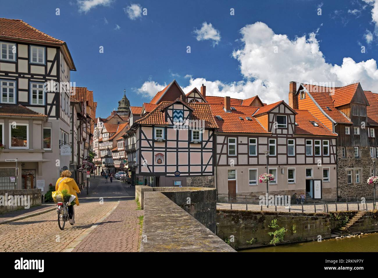 half-timbered houses on the Werra River, German Timber-Frame Road ...