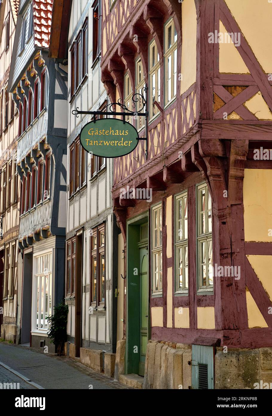 Half-timbered houses in the historic old town, German Timber-Frame Road ...
