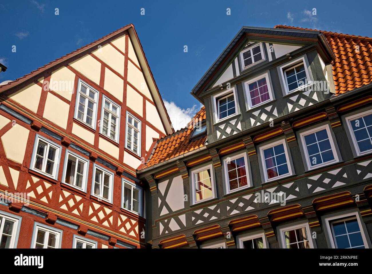 half-timbered houses in the historic old town, German Timber-Frame Road ...