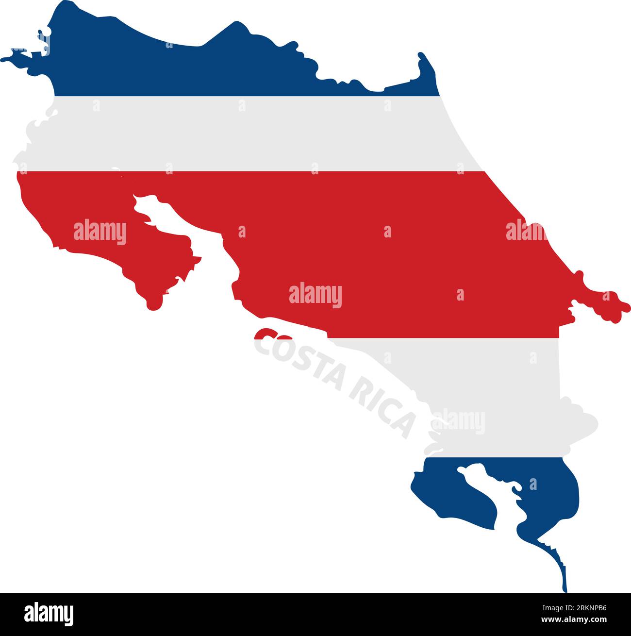Isolated colored map of Costa Rica with its flag Vector Stock Vector ...
