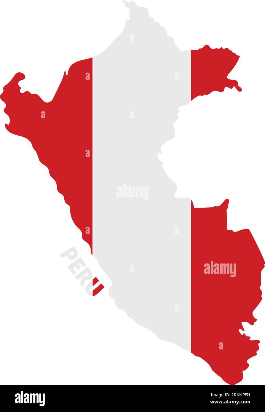Isolated colored map of Peru with its flag Vector Stock Vector Image ...
