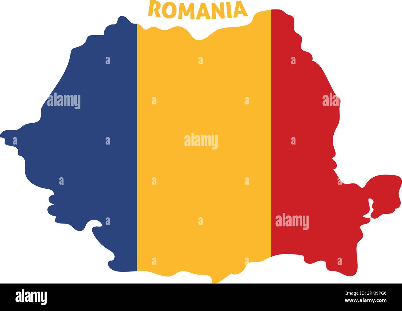 Isolated colored map of Romania with its flag Vector Stock Vector Image ...