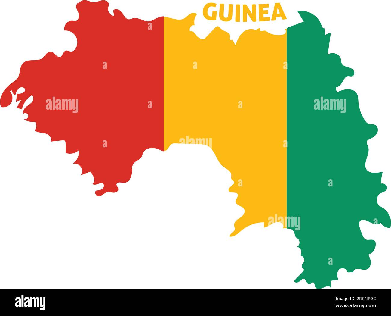 Isolated colored map of Guinea with its flag Vector Stock Vector Image ...