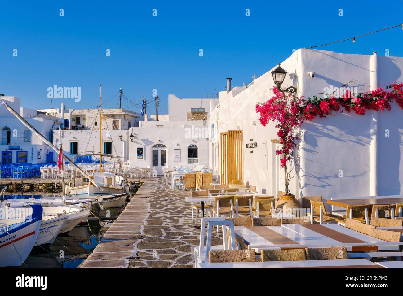 Naousa, GR - 2 August 2023: Harbor of fishing village Naousa, in the ...