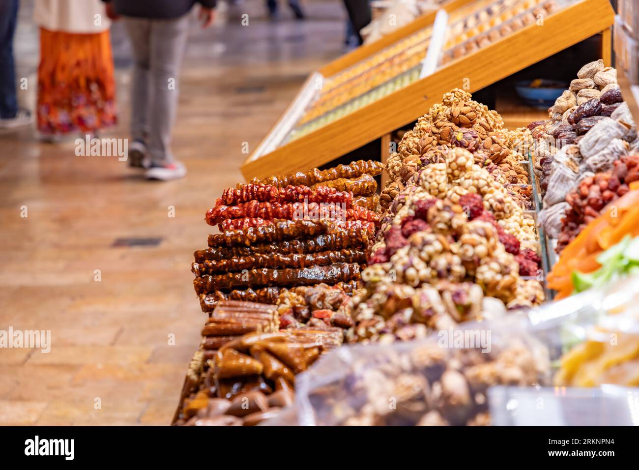 A picture of the sweets sold inside the Egyptian or Spice Bazaar, in ...