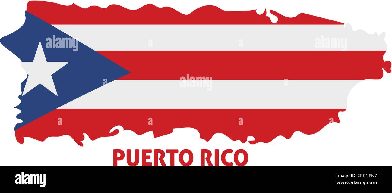 Isolated colored map of Puerto Rico with its flag Vector Stock Vector ...