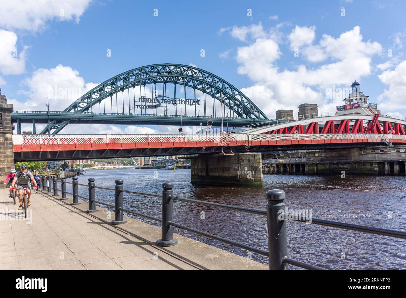 The Swing Bridge and Tyne Bridge over River Tyne, Bridge Street ...
