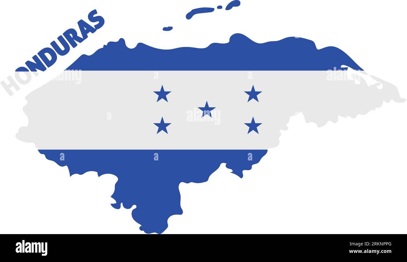 Isolated colored map of Honduras with its flag Vector Stock Vector ...