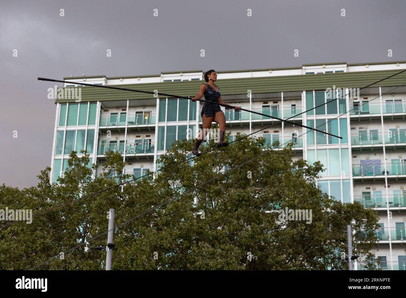 Tightrope artist Tatiana Mosio Bongonga opens the 2023 Greenwich ...