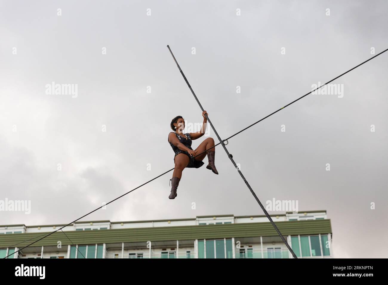 Tightrope artist Tatiana Mosio Bongonga opens the 2023 Greenwich ...