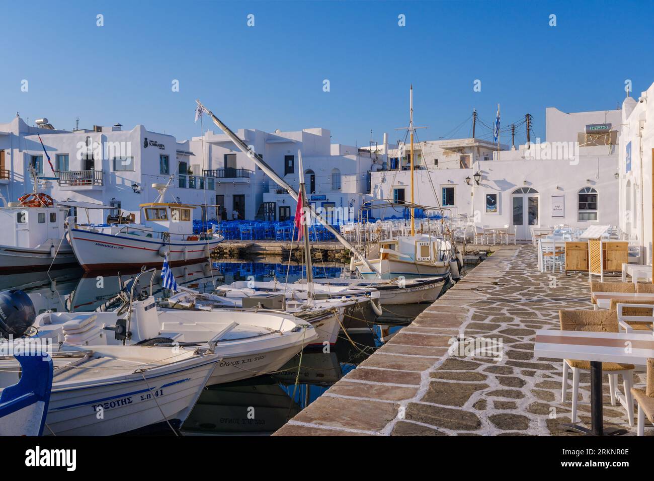Naousa, GR - 2 August 2023: Harbor of fishing village Naousa, in the ...