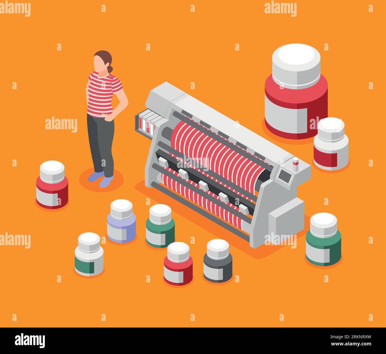 Dyeing fabric factory Stock Vector Images - Alamy