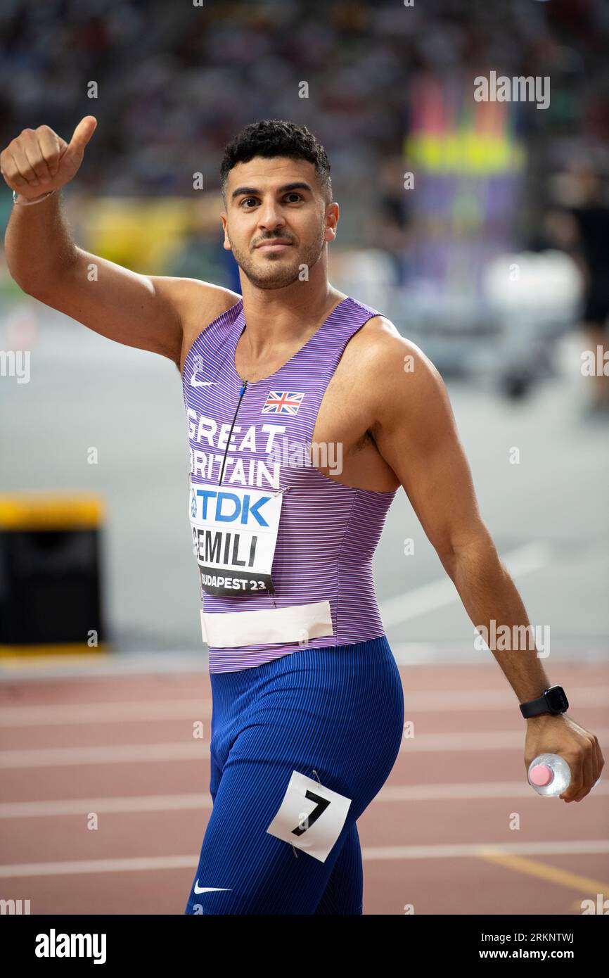 Adam Gemili of GB & NI competing in the men’s 4x100m race on day eight ...
