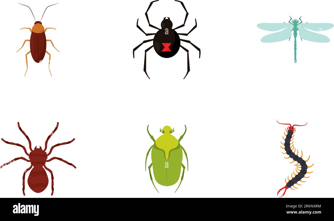Set of different colored insect icons Vector Stock Vector Image & Art ...