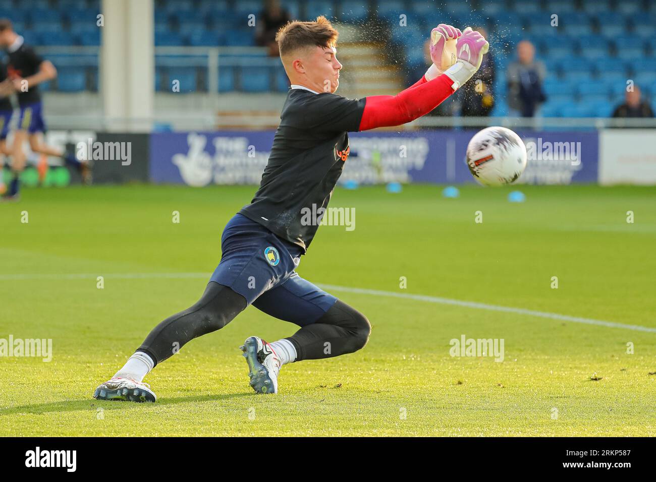 Armco Arena, Solihull, UK, 25th Aug 2023, Solihull Moors Goalkeeper ...