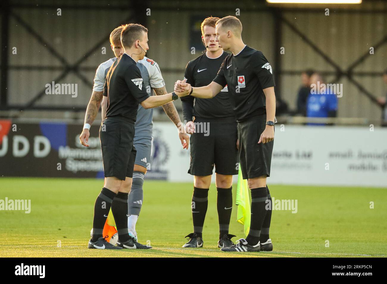 Armco Arena, Solihull, UK, 25th Aug 2023, referees shake hands before ...