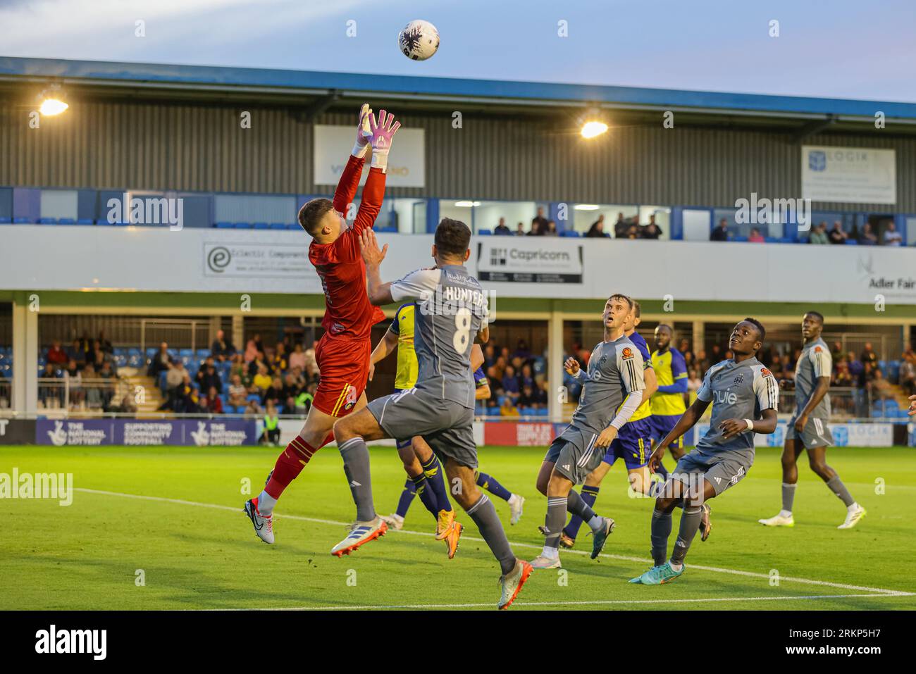 Armco Arena, Solihull, UK, 25th Aug 2023, Solihull Moors Goalkeeper ...