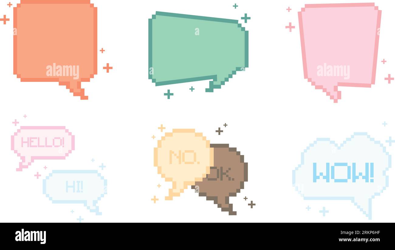 Set of pixelated comic speech bubble chats Vector Stock Vector Image ...