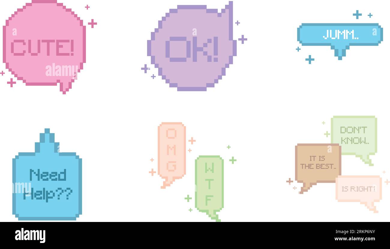 Set of pixelated comic speech bubble chats Vector Stock Vector Image ...