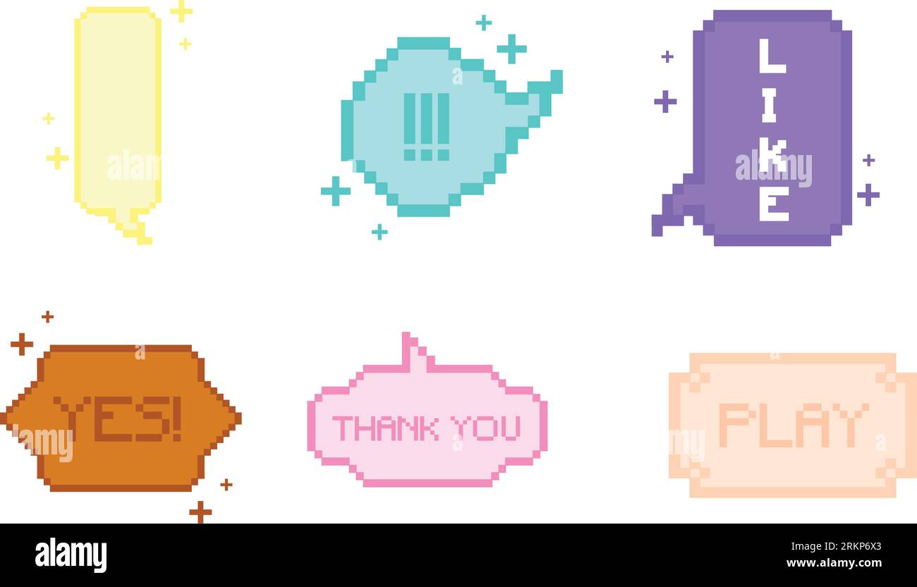 Set of pixelated comic speech bubble chats Vector Stock Vector Image ...