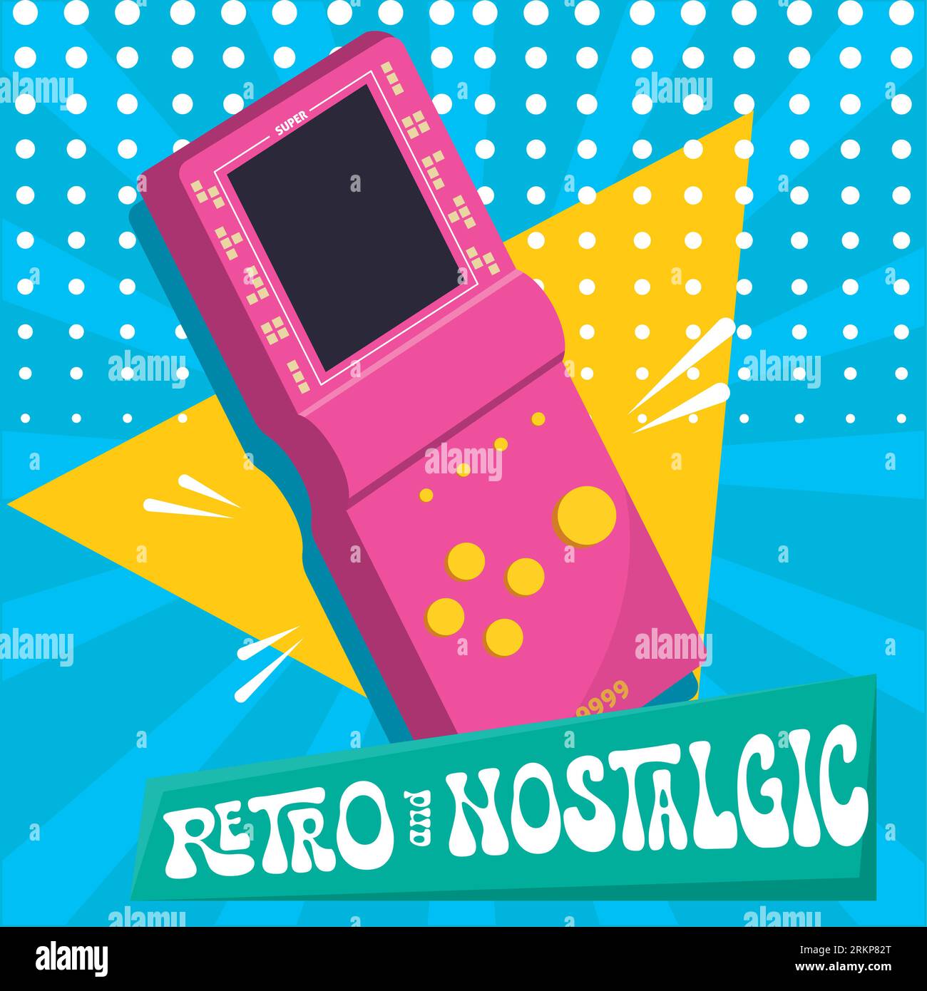 Isolated video game console Nostalgic retro background Vector Stock ...
