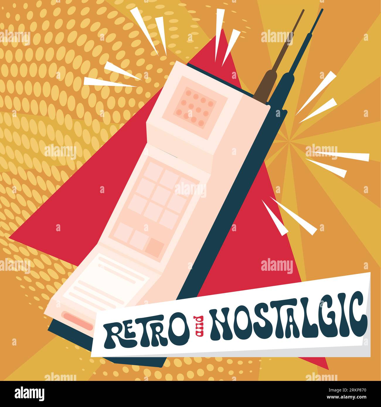 Isolated mobile phone Nostalgic retro background Vector Stock Vector ...