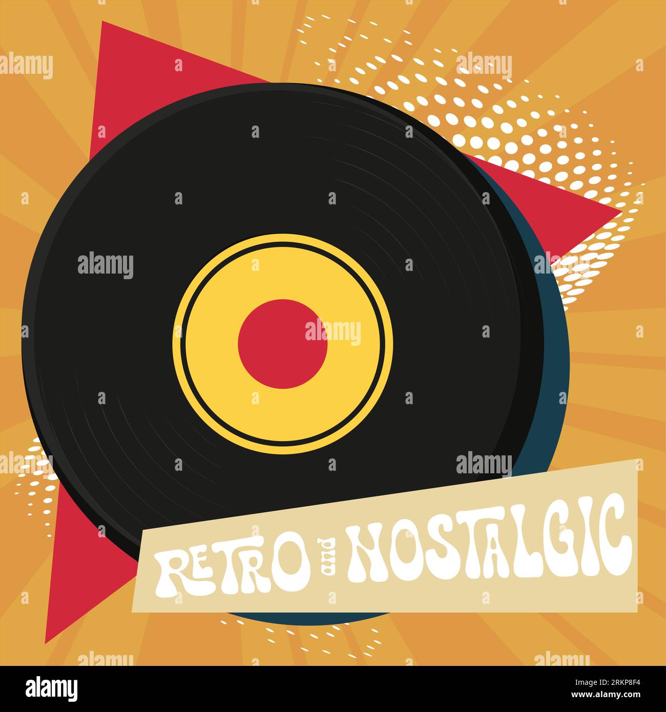 Isolated colored music vinyl Nostalgic retro background Vector Stock ...