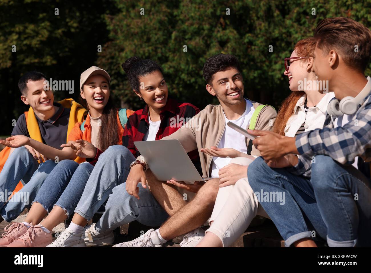 Young multiracial people studying together hi-res stock photography and ...