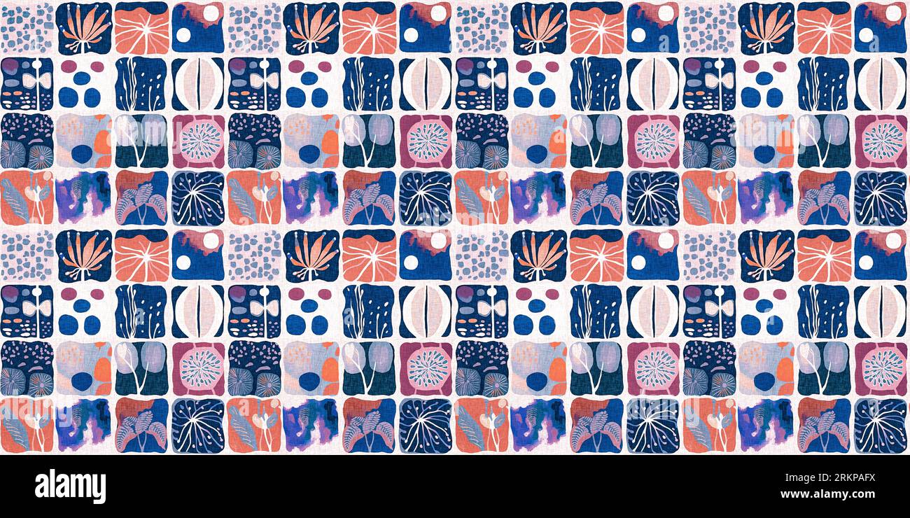 Fun modern coastal pattern clash fabric border print for summer beach ...