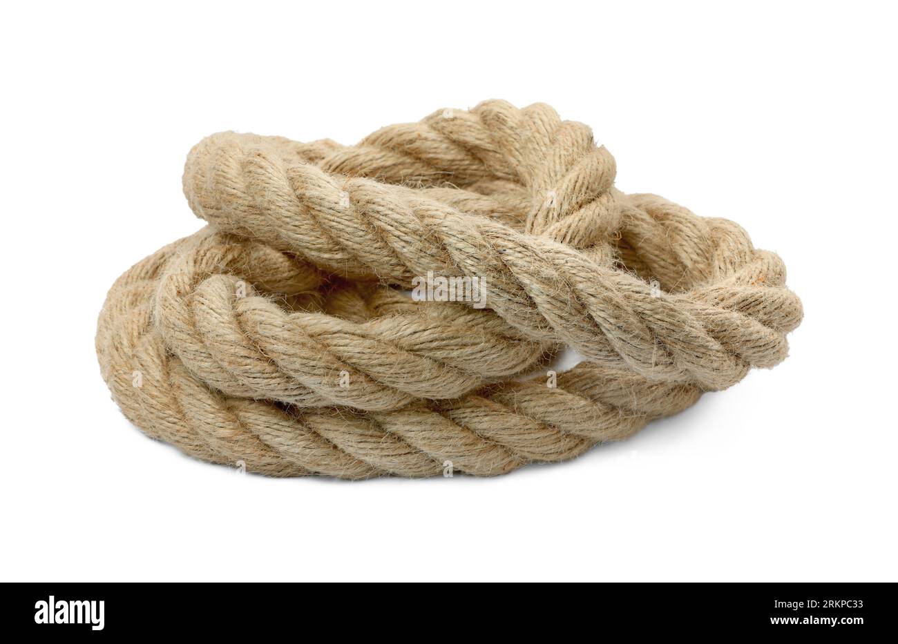 Bundle of hemp rope isolated on white Stock Photo - Alamy