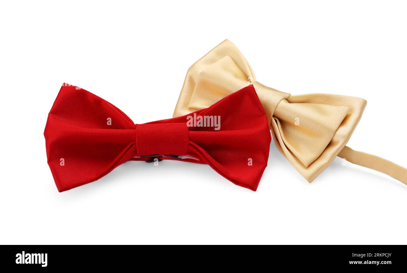 Different stylish bow ties on white background Stock Photo - Alamy