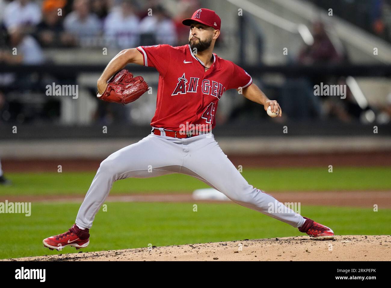 Los Angeles Angels' Patrick Sandoval pitches during the second inning ...