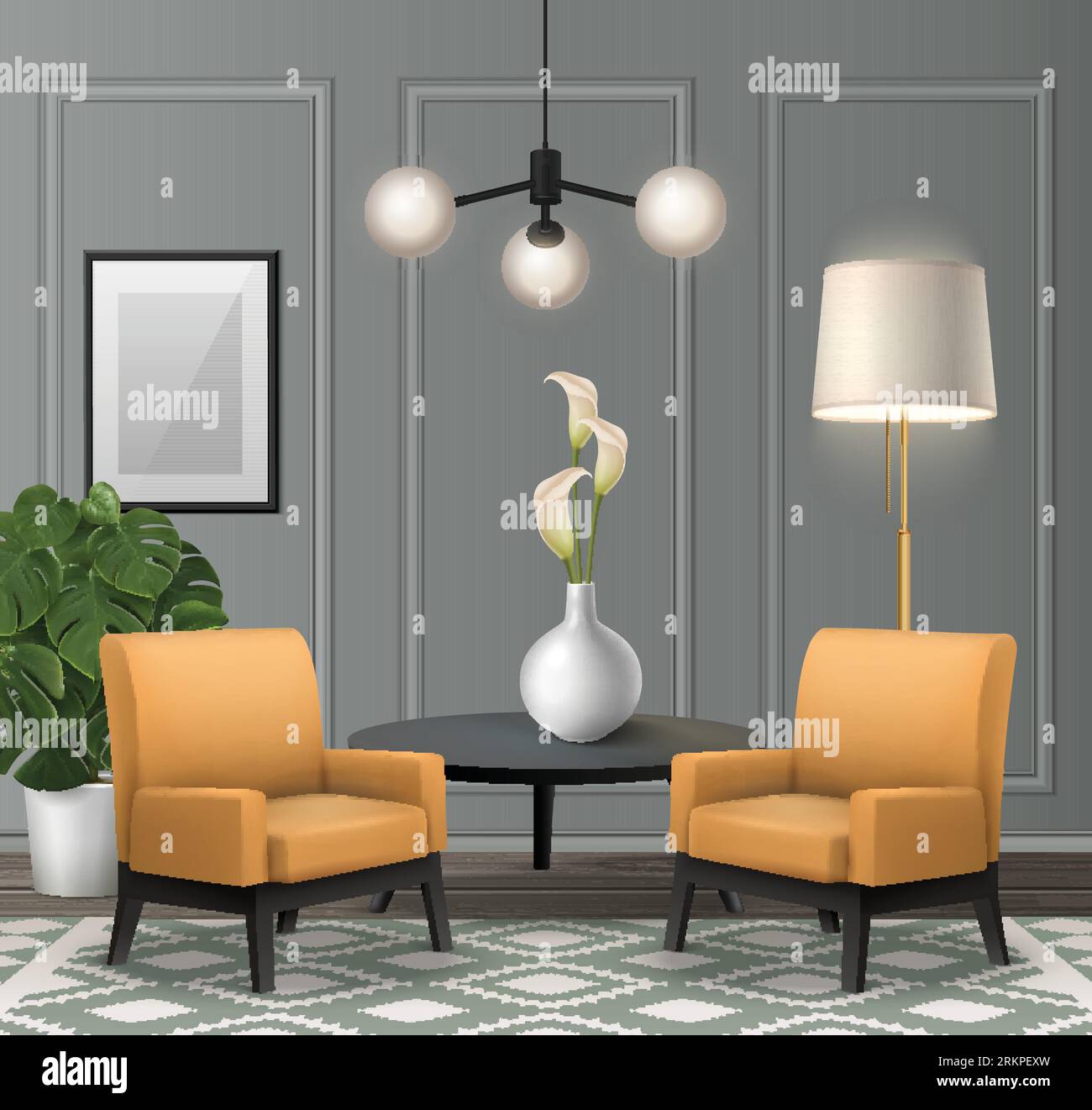 Classic interior lamp wall panels Stock Vector Images - Alamy