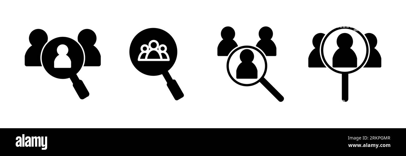 Hiring icon vector. search job vacancy icon. magnifying glass looking ...