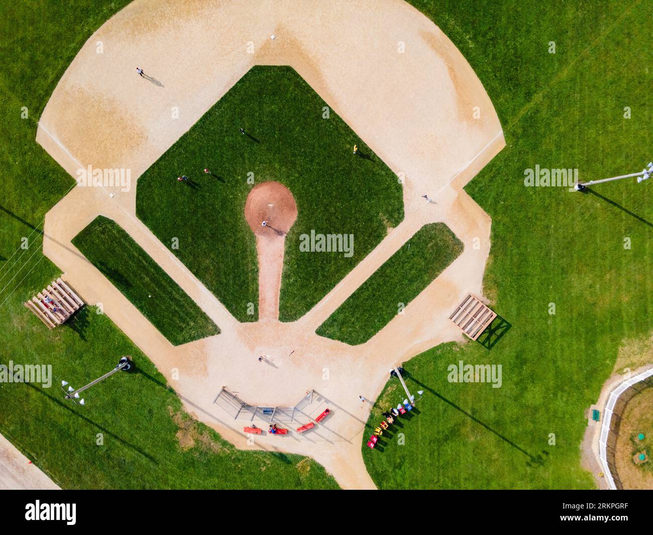 Aerial photograph of the Field of Dreams on a summer afternoon, near ...