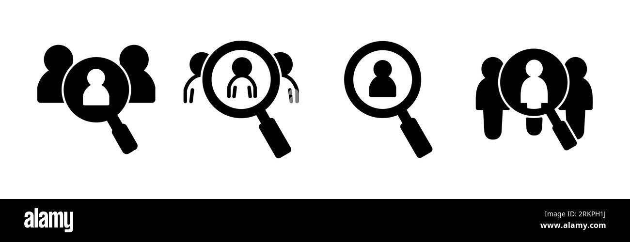 Hiring icon vector. search job vacancy icon. magnifying glass looking ...