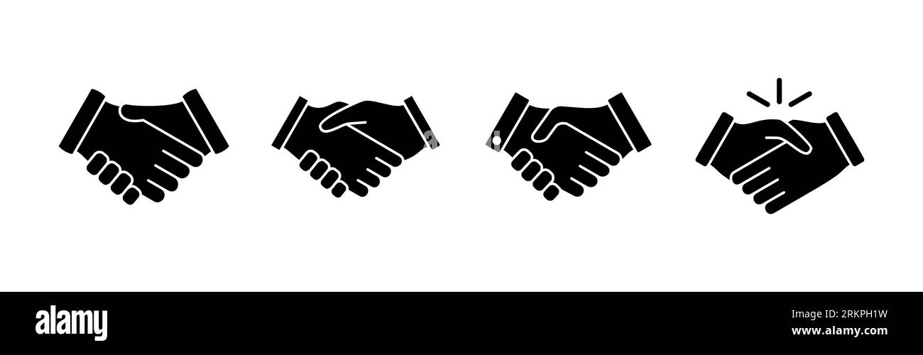 Hand shake icon vector. business handshake. contract agreement ...
