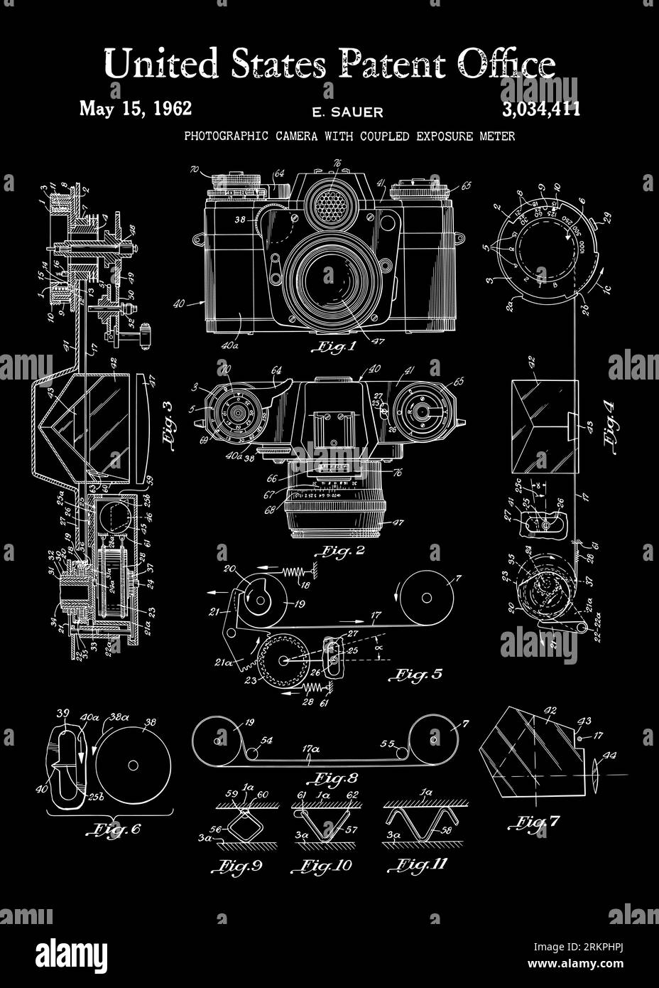 Photography Camera Vintage Classic Patent Drawing Stock Vector Image ...