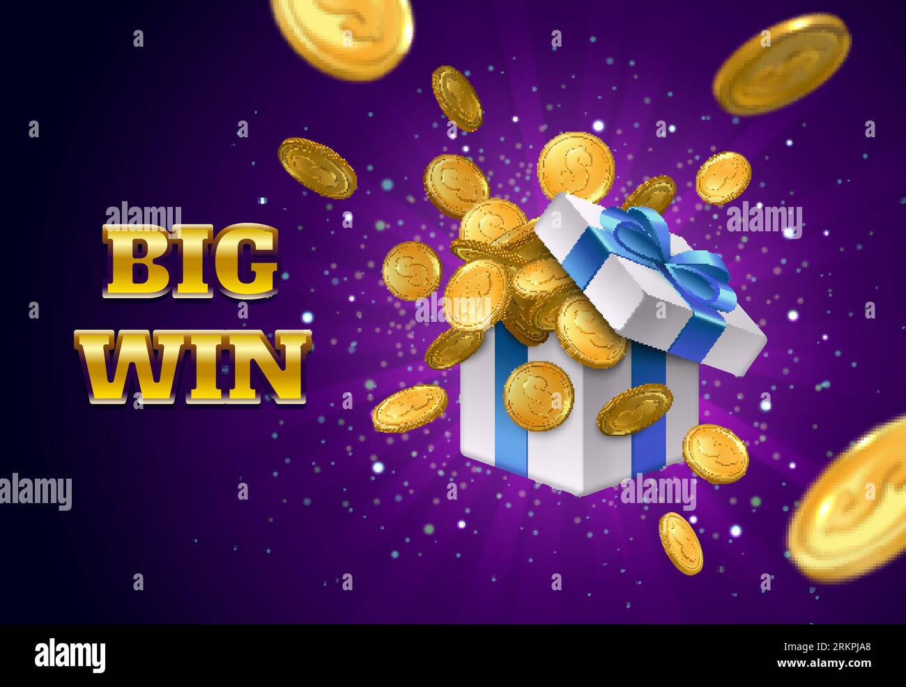 Big win bingo lottery realistic advertisement poster with cardboard ...