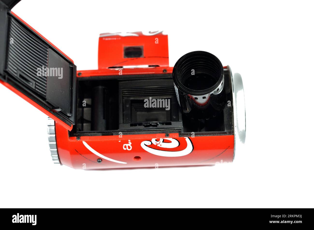 Giza, Egypt, August 19 2023: Coca-Cola reusable film camera, build in ...