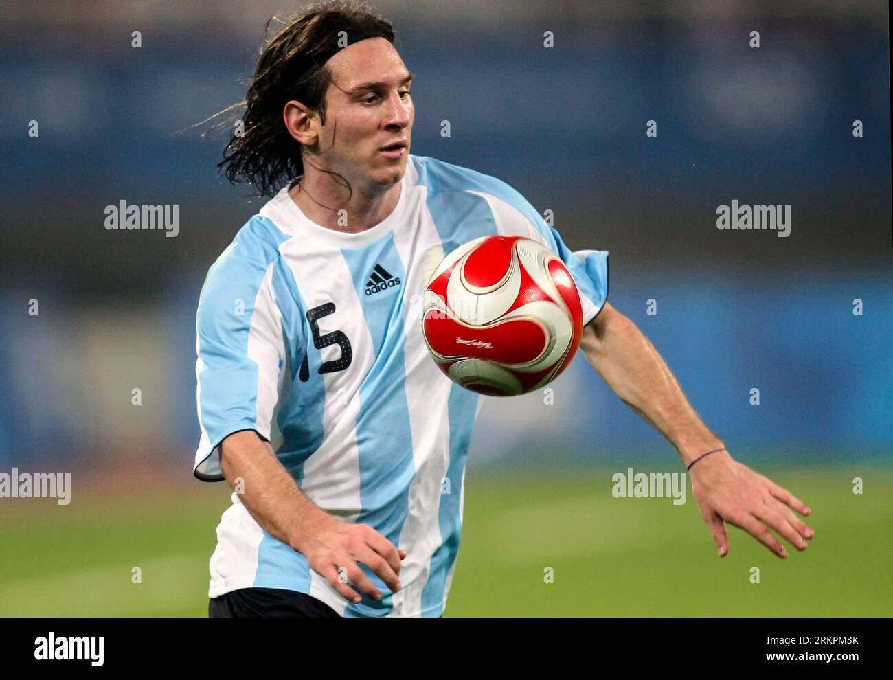 Lionel Messi in the 2008 Olympic soccer tournament Stock Photo - Alamy