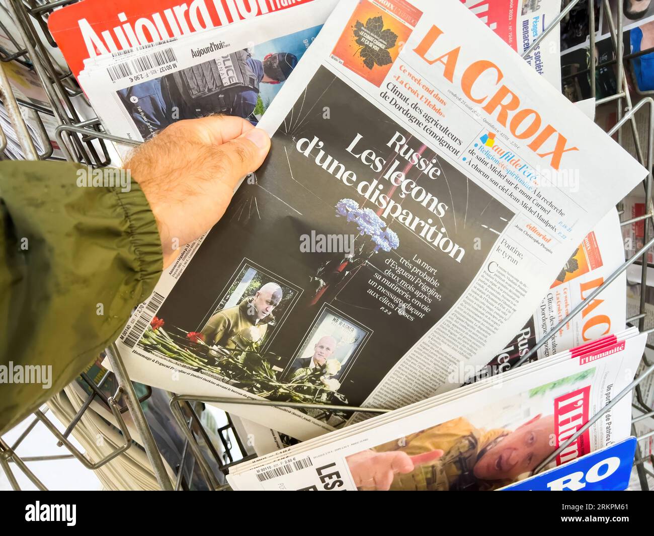 Paris, France - Aug 26, 2023: French la Corix newspaper cover ...