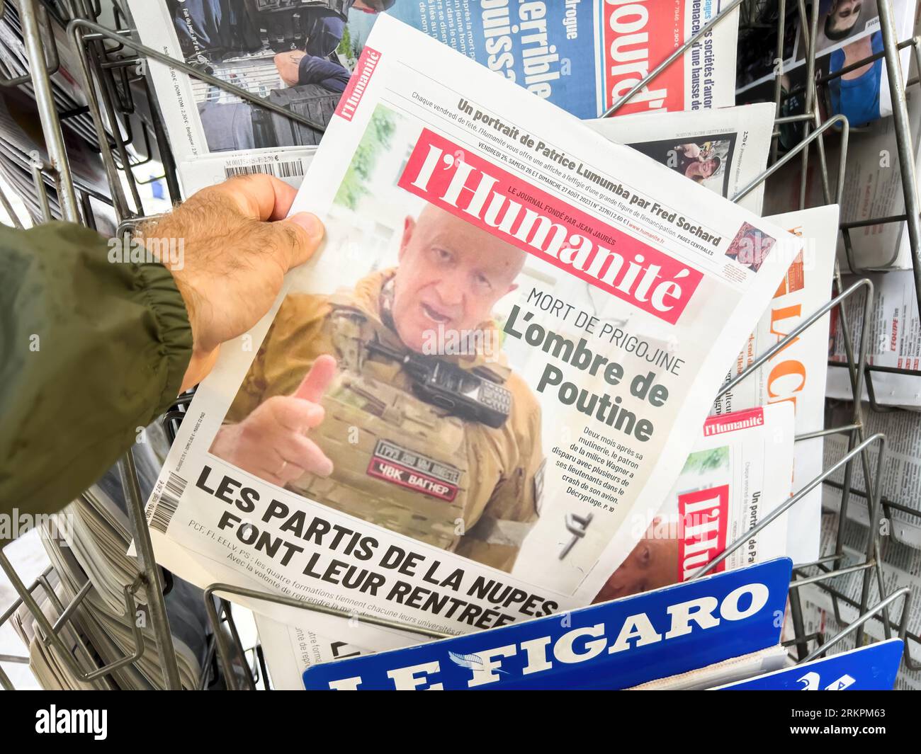 Paris, France - Aug 26, 2023: French l'humanite newspaper cover ...