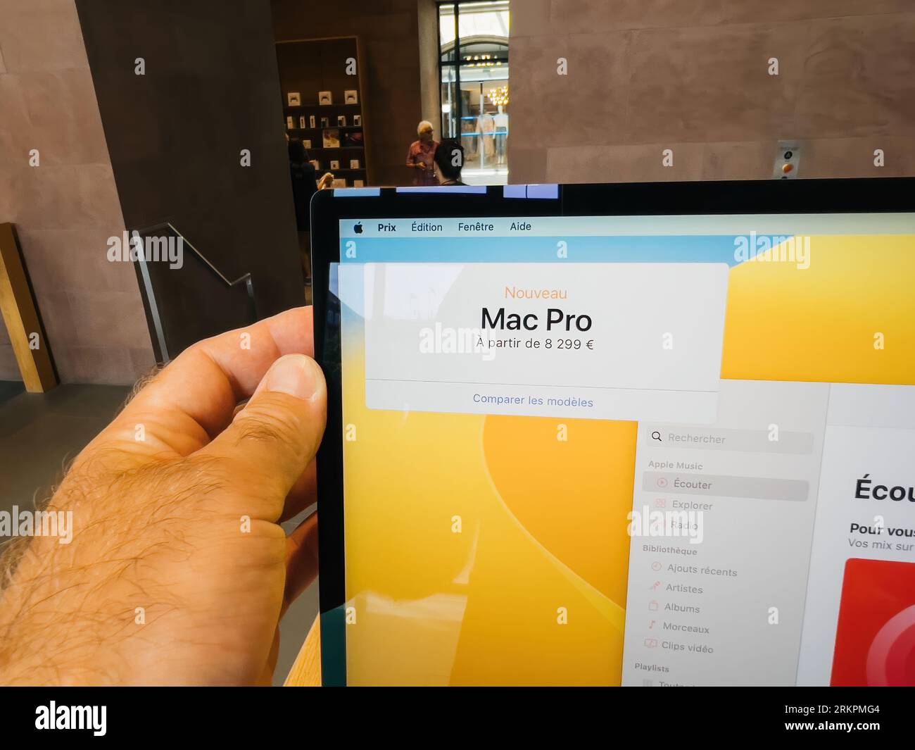 Strasbourg, France - Jul 10, 2023: Male hand holding latest Cinema XDR ...