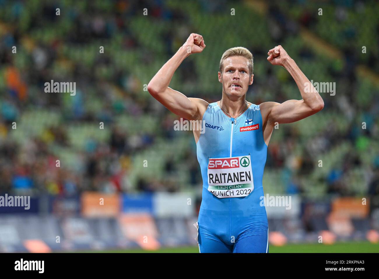 Topi Raitanen (Finland). Gold Medal, 3000m. Steeplechase final ...